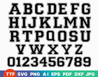Varsity Font SVG,TTF, Varsity Alphabet, School Font, Sports Font ...