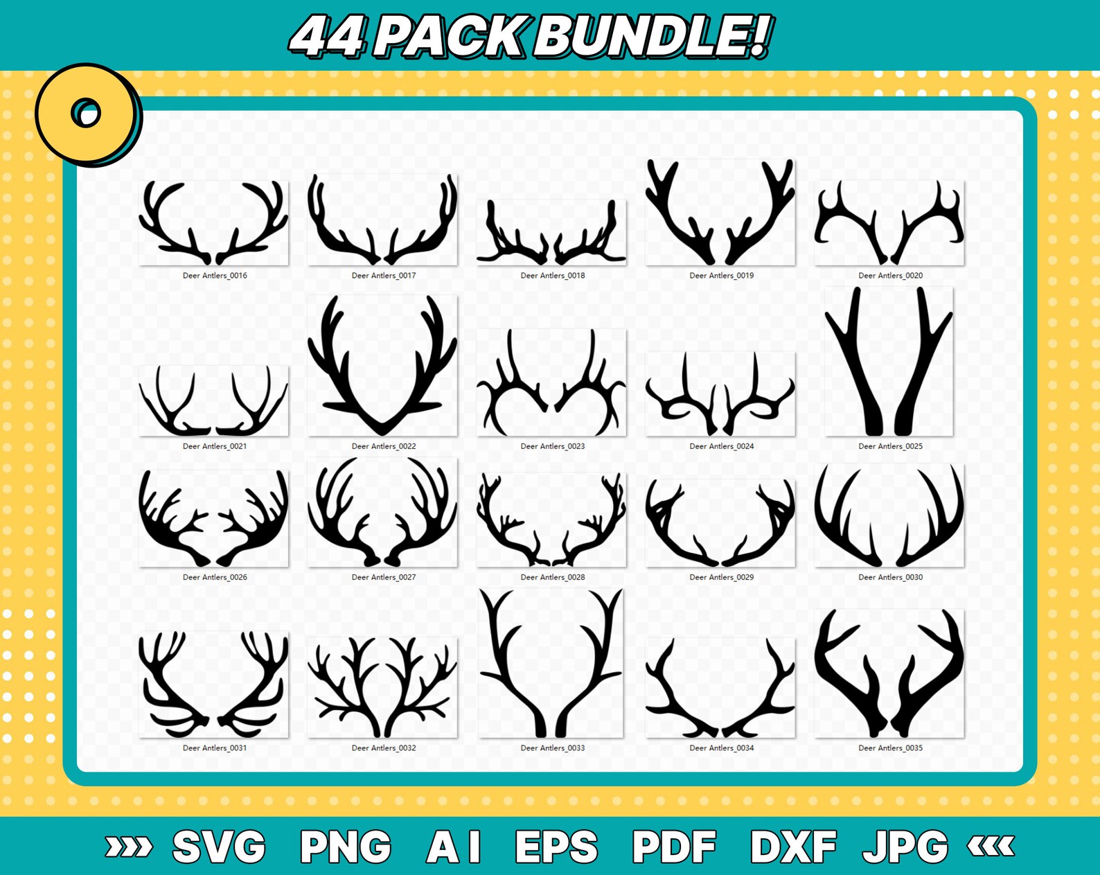Deer Antlers Svg Deer Antlers Clipart Antlers Svg Cut Files - Etsy