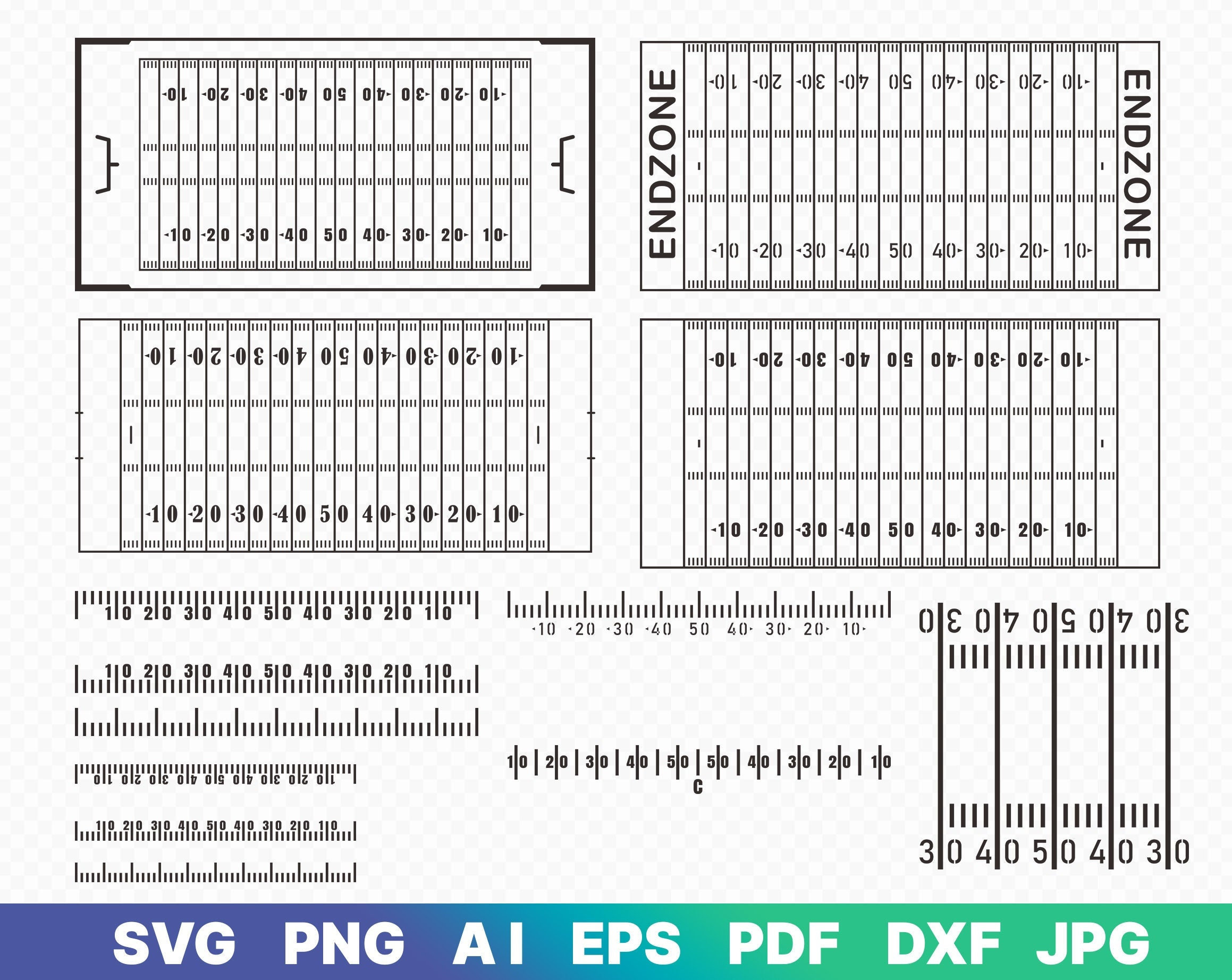 Football Yard Line Svg Yard Line Svg Football Field Svg - Etsy Canada