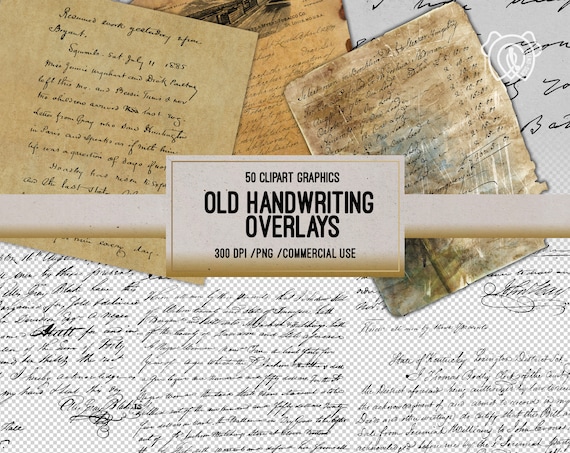 Old Handwriting Overlays Digital Vintage Handwritten Letters - Etsy ...