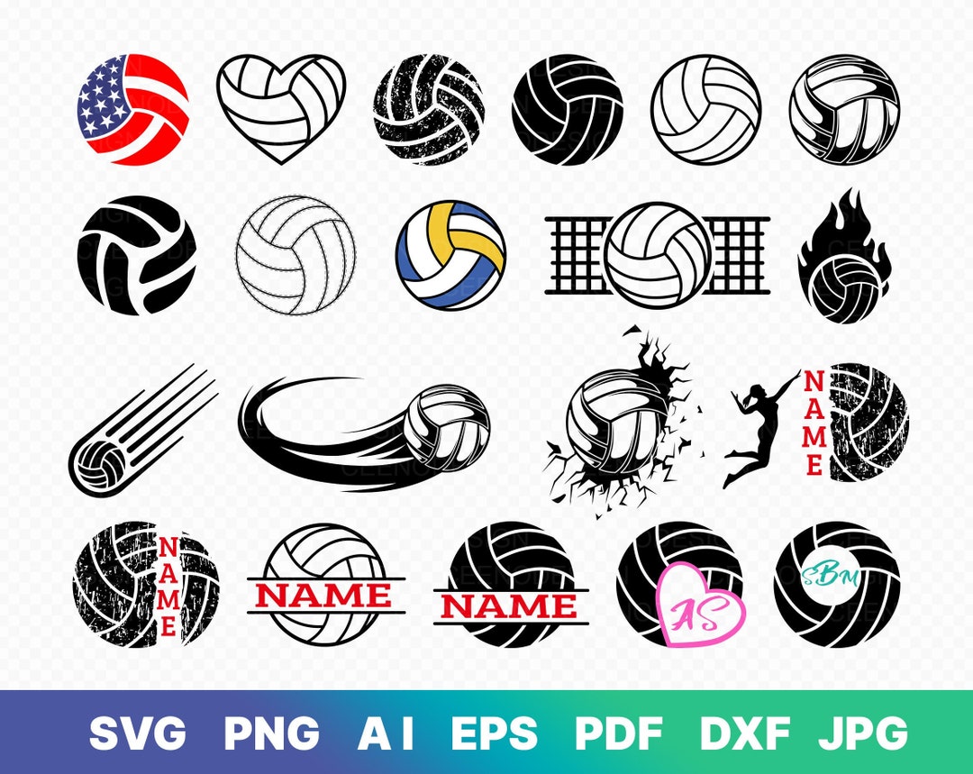 Volleyball Svg Bundle, Volleyball Svg, Instant Download, Volleyball ...