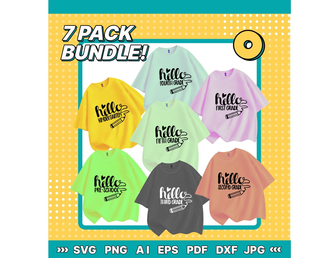 Hello School SVG Bundle Back to School SVG Teacher Svg - Etsy