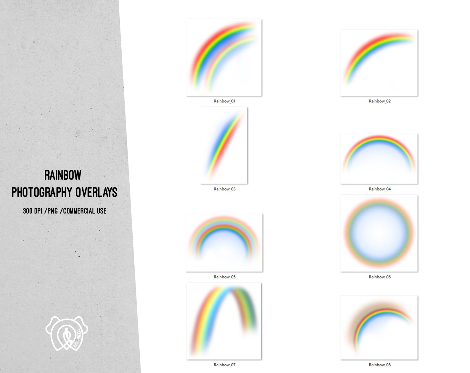 Rainbow Overlays Photography Overlays Rainbow PNG Clipart | Etsy