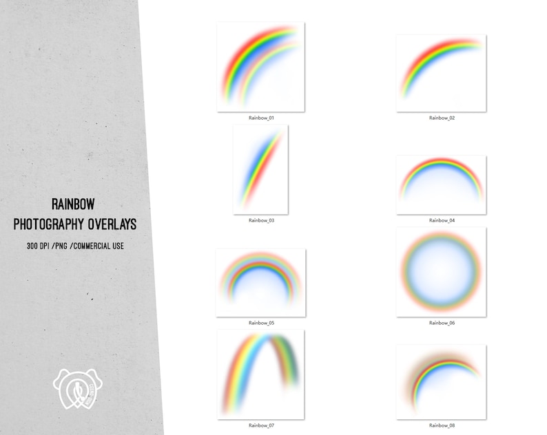 Rainbow Overlays Photography Overlays Rainbow PNG Clipart - Etsy