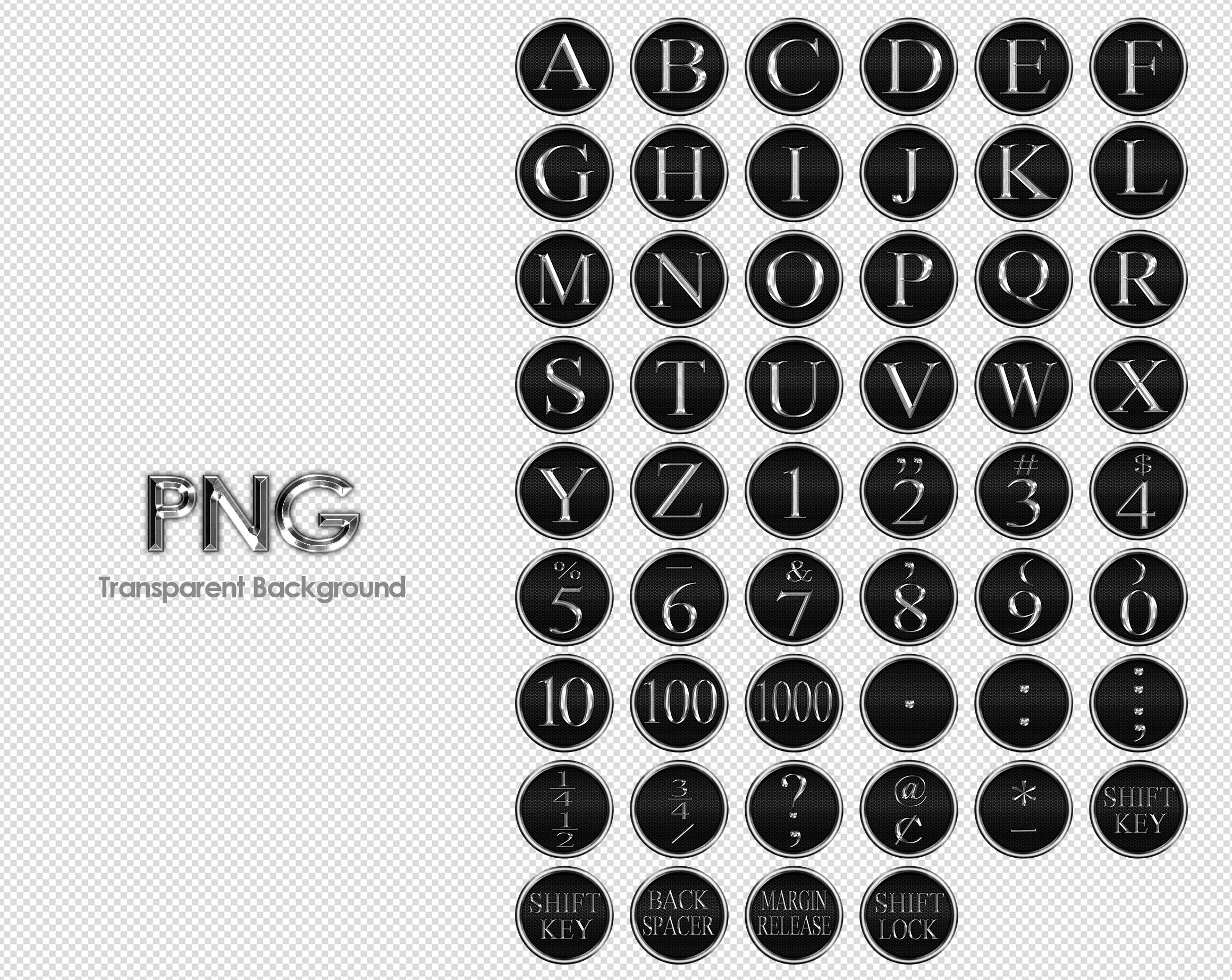 Typewriter Keys Digital Black clip Art Commercial Use 1 - Etsy