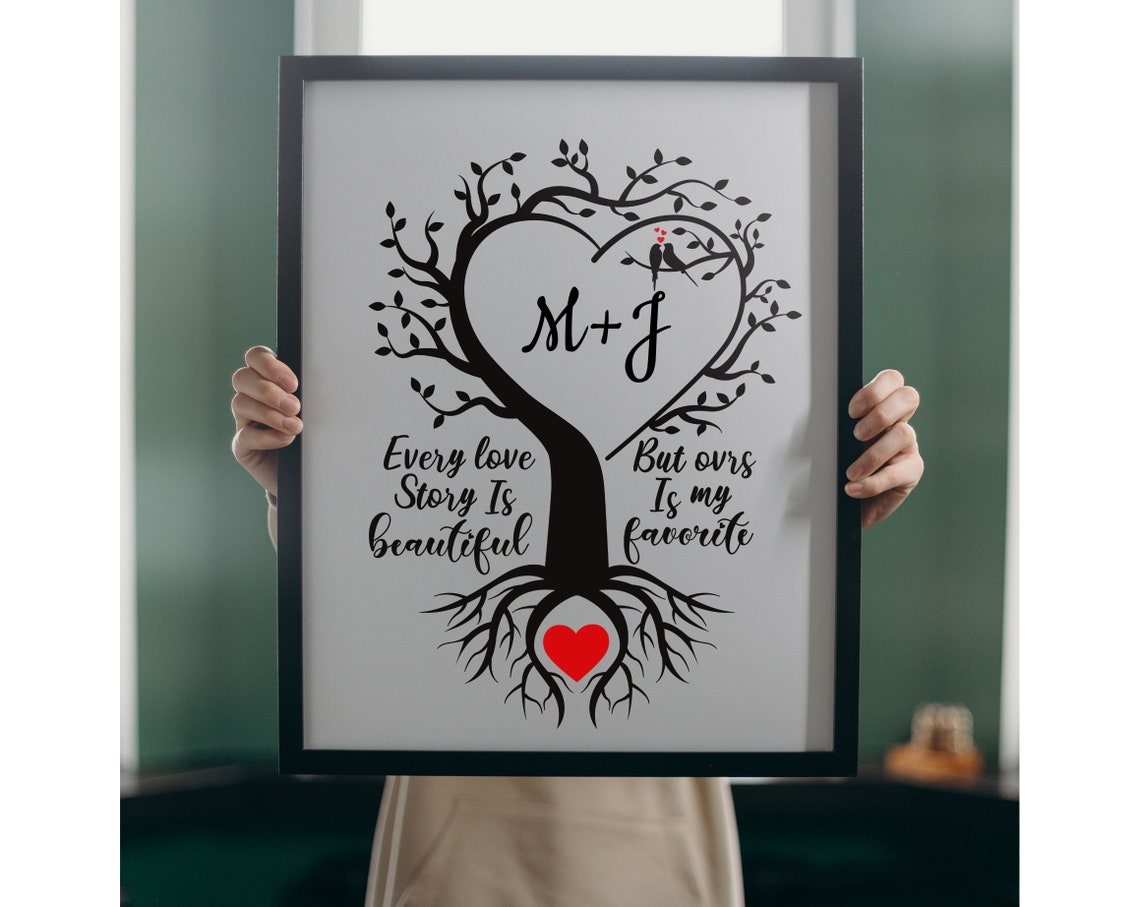 Love Tree SVG Valentines Day SVG Wedding Tree Gift Love - Etsy
