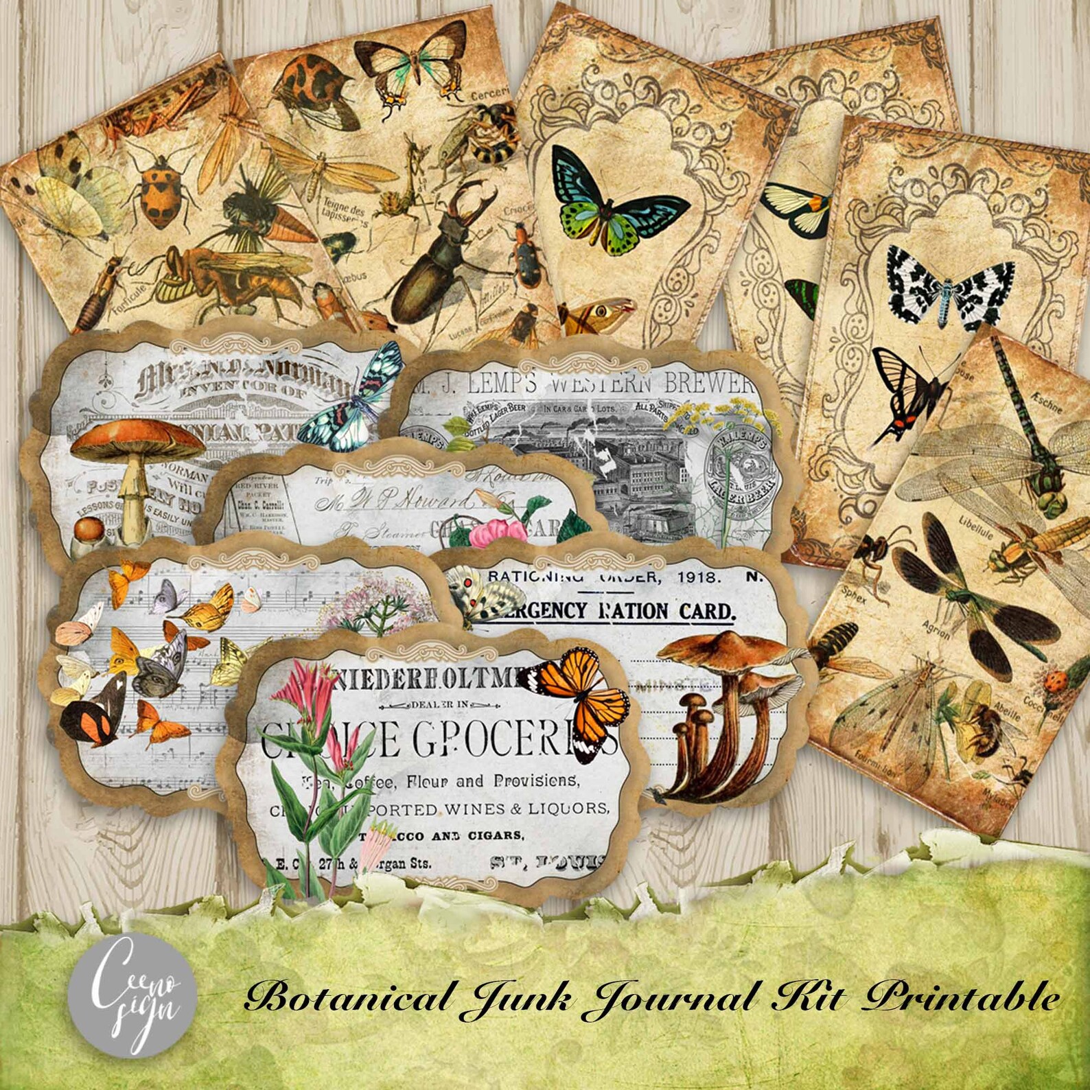 Botanical Junk Journal Kit Printable Instant Download for - Etsy