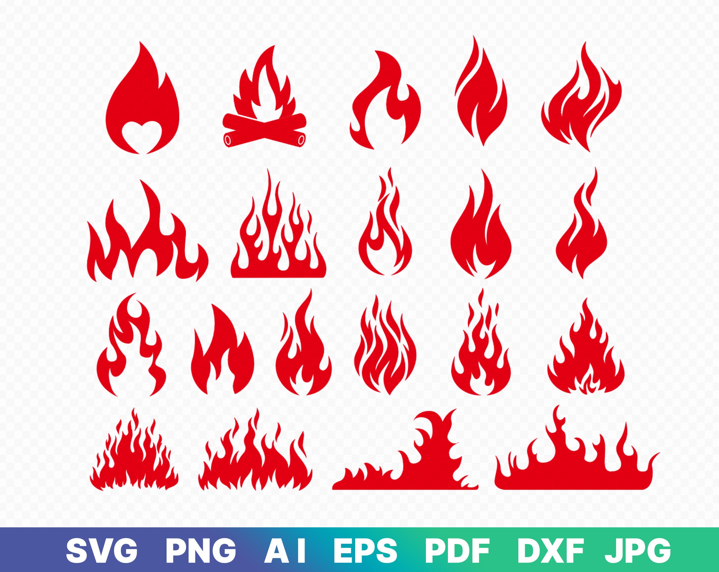 Fire SVG BUNDLE, Fire Clipart ,flames Cricut Files , Cut Files , Flames ...
