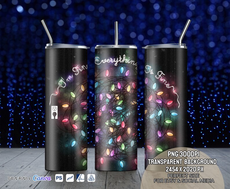 20oz Skinny Tumbler Mockup, PNG, Full View Wrap Mockup,tumbler Mockup ...