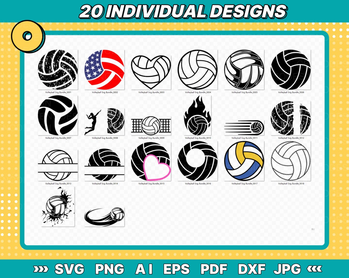 Volleyball Svg Bundle, Volleyball Svg, Instant Download, Volleyball ...