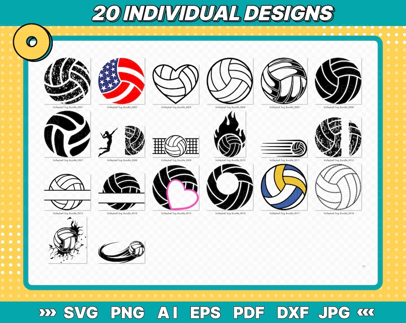 Volleyball Svg Bundle, Volleyball Svg, Instant Download, Volleyball ...