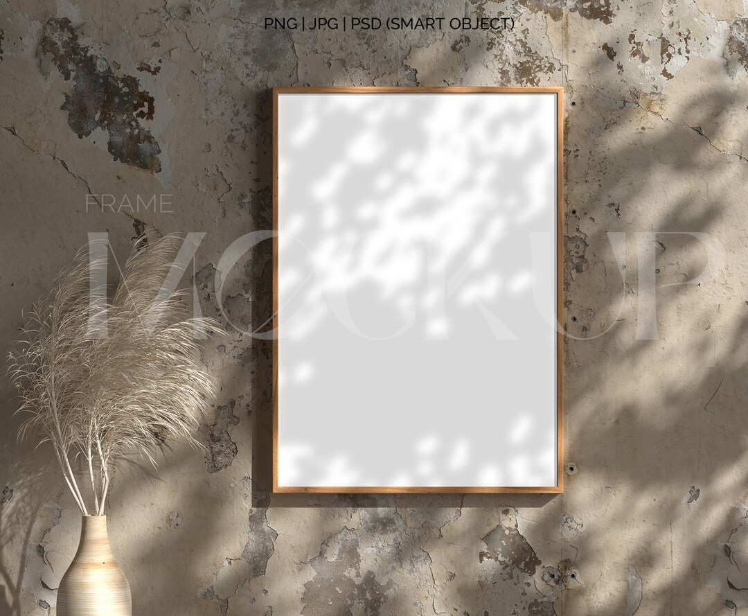 Frame Mockup Light Wood A4, Frame Wallpaper Mockup, Frame on Wooden ...