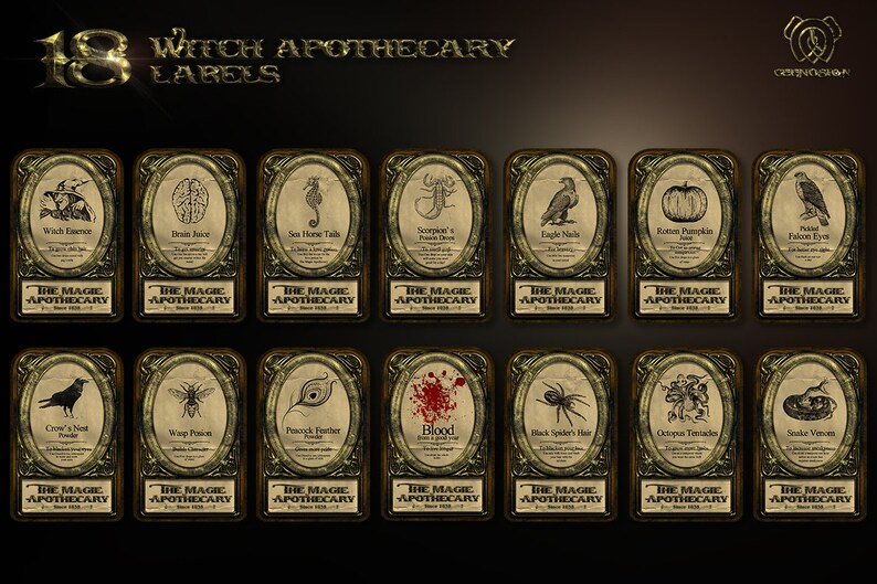 Witch Halloween Apothecary Labels Halloween Decorations - Etsy