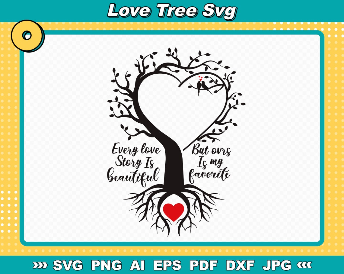 Love Tree SVG, Valentine’s Day SVG, Wedding Tree Gift, Love SVG, Cut ...