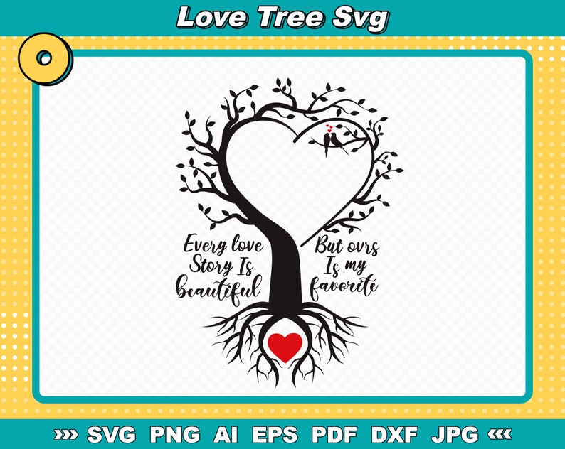 Love Tree SVG Valentines Day SVG Wedding Tree Gift Love - Etsy