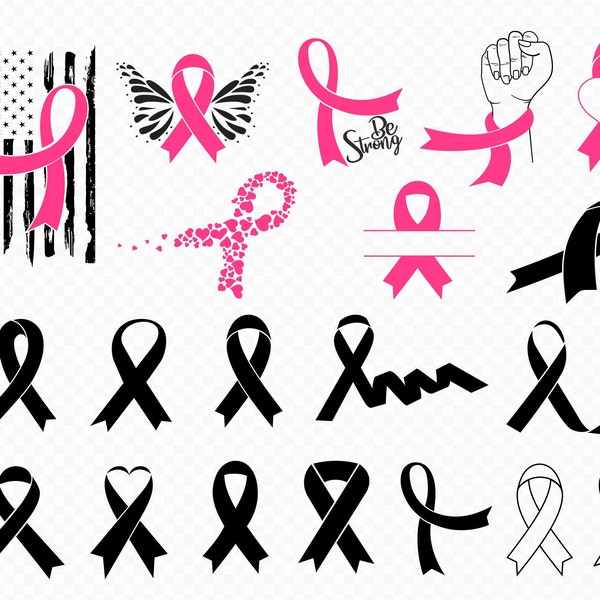 Cancer Ribbon Svg - Etsy