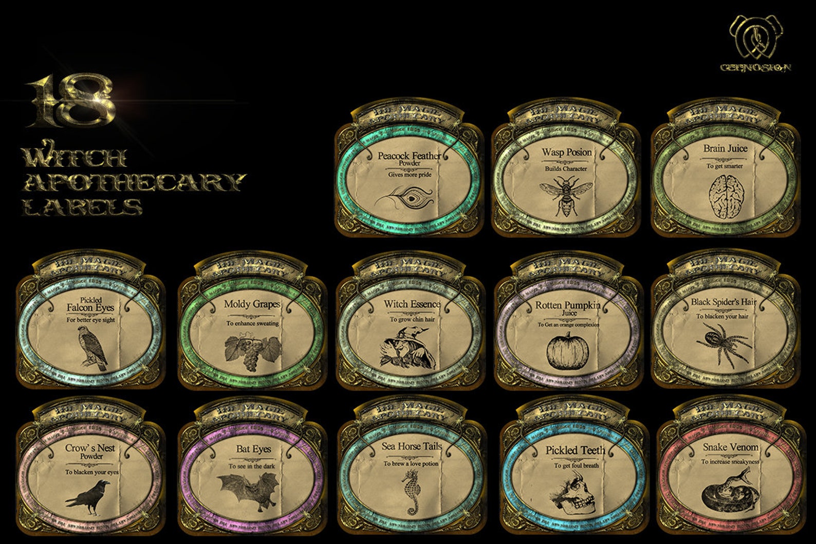 Halloween Decorations Labels Witch Halloween Apothecary - Etsy