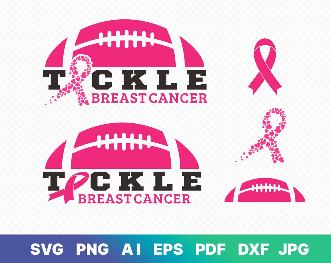 Tackle Breast Cancer, Cancer Fight Svg, Football Sport Cancer Svg Png ...