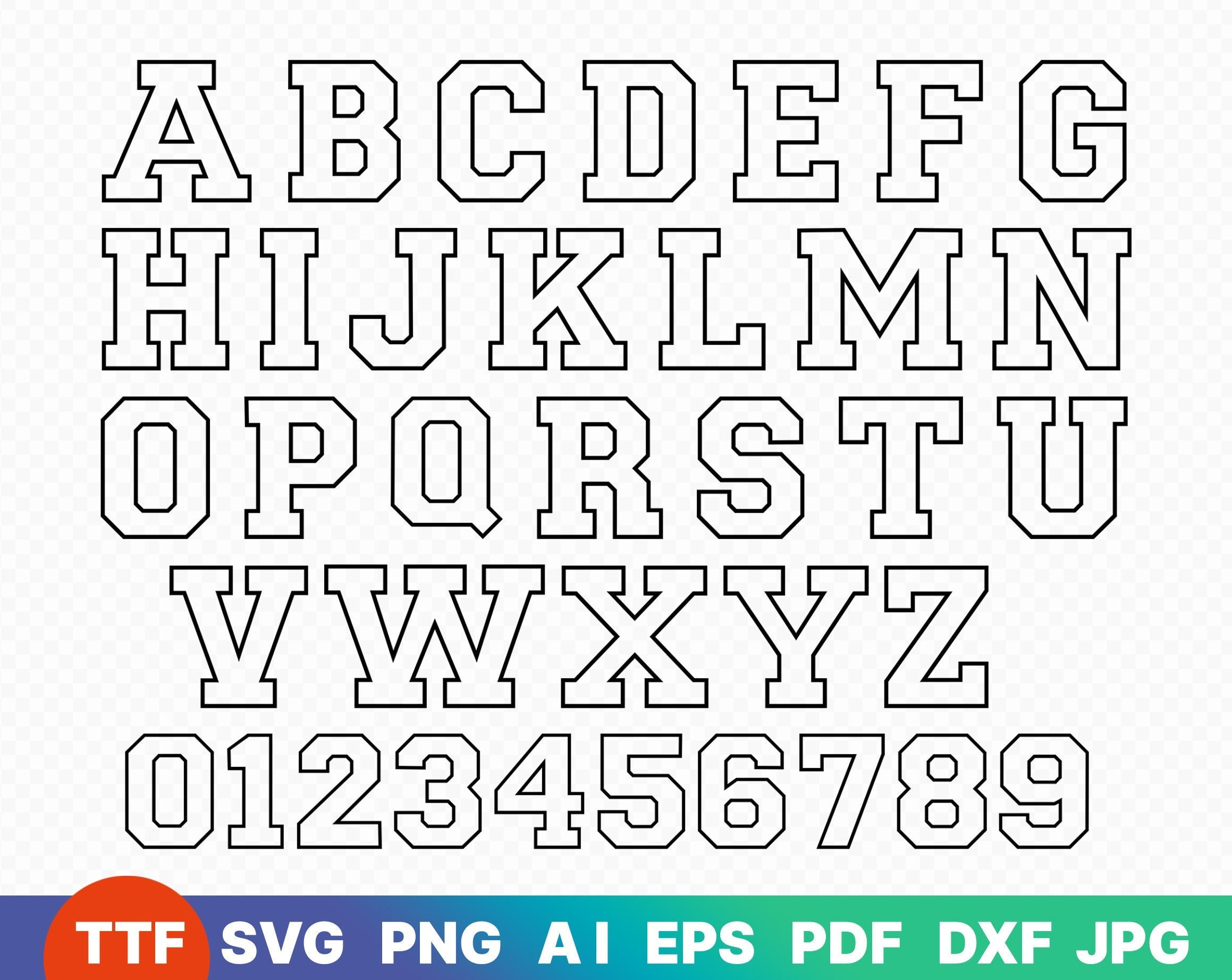 Varsity Font SVG,TTF, Varsity Alphabet, School Font, Sports Font ...
