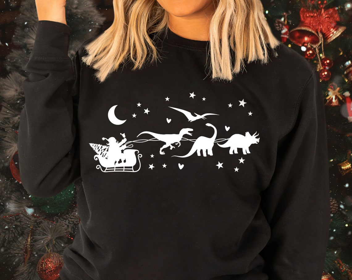 Christmas Dinosaur Sleigh Ride SVG Dinosaur Sleigh Ride PNG - Etsy