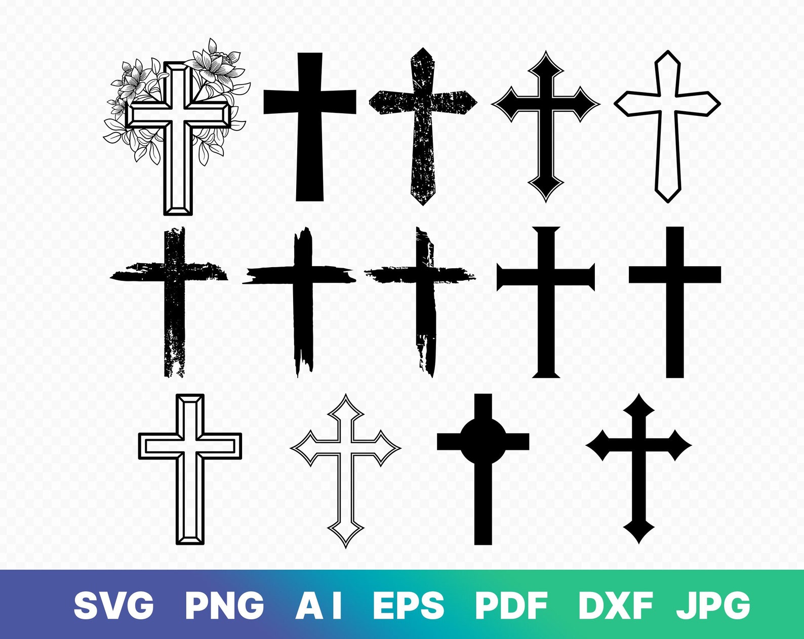 Cross Svg Bundle, Instant Download, Jesus Svg, Old Rugged Cross Svg ...