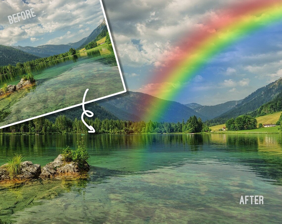 Rainbow Overlays Photography Overlays Rainbow PNG Clipart | Etsy