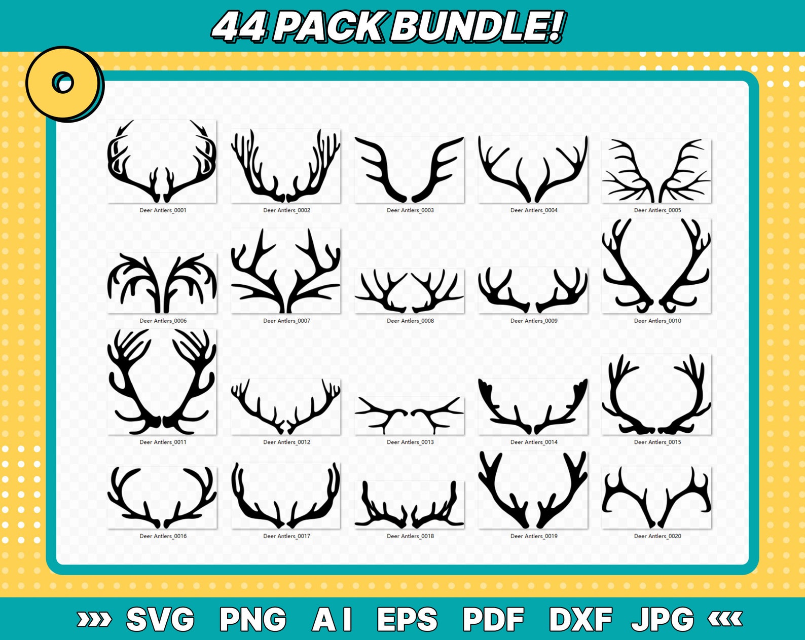 Deer Antlers Svg Deer Antlers Clipart Antlers Svg Cut Files - Etsy