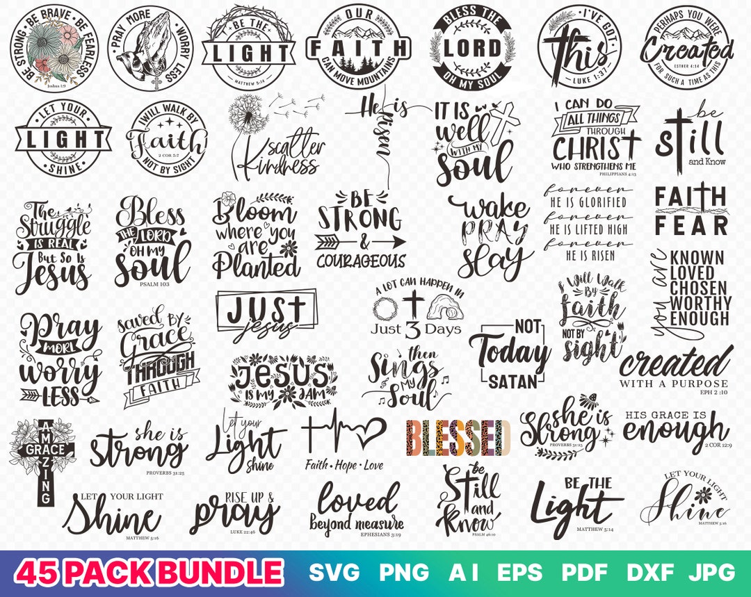 Christian Bundle SVG, Scripture Bundle, Instant Download, Bible Verse ...