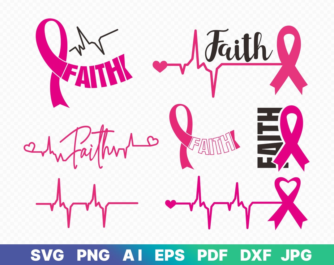 Faith Heartbeat Ribbon Svg,breast Cancer Svg,cancer Survivor Svg,cut ...