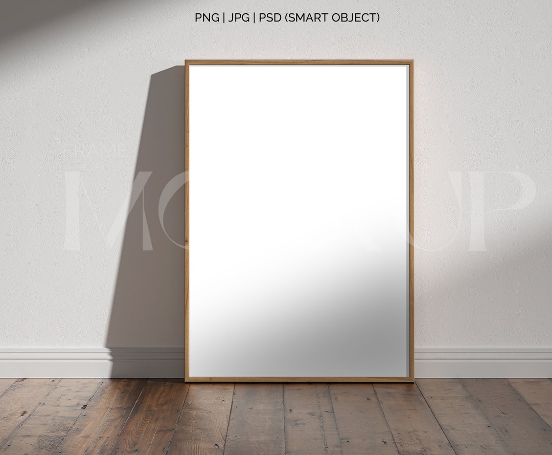 Frame Mockup Light Wood A4, Frame Wallpaper Mockup, Frame on Wooden ...