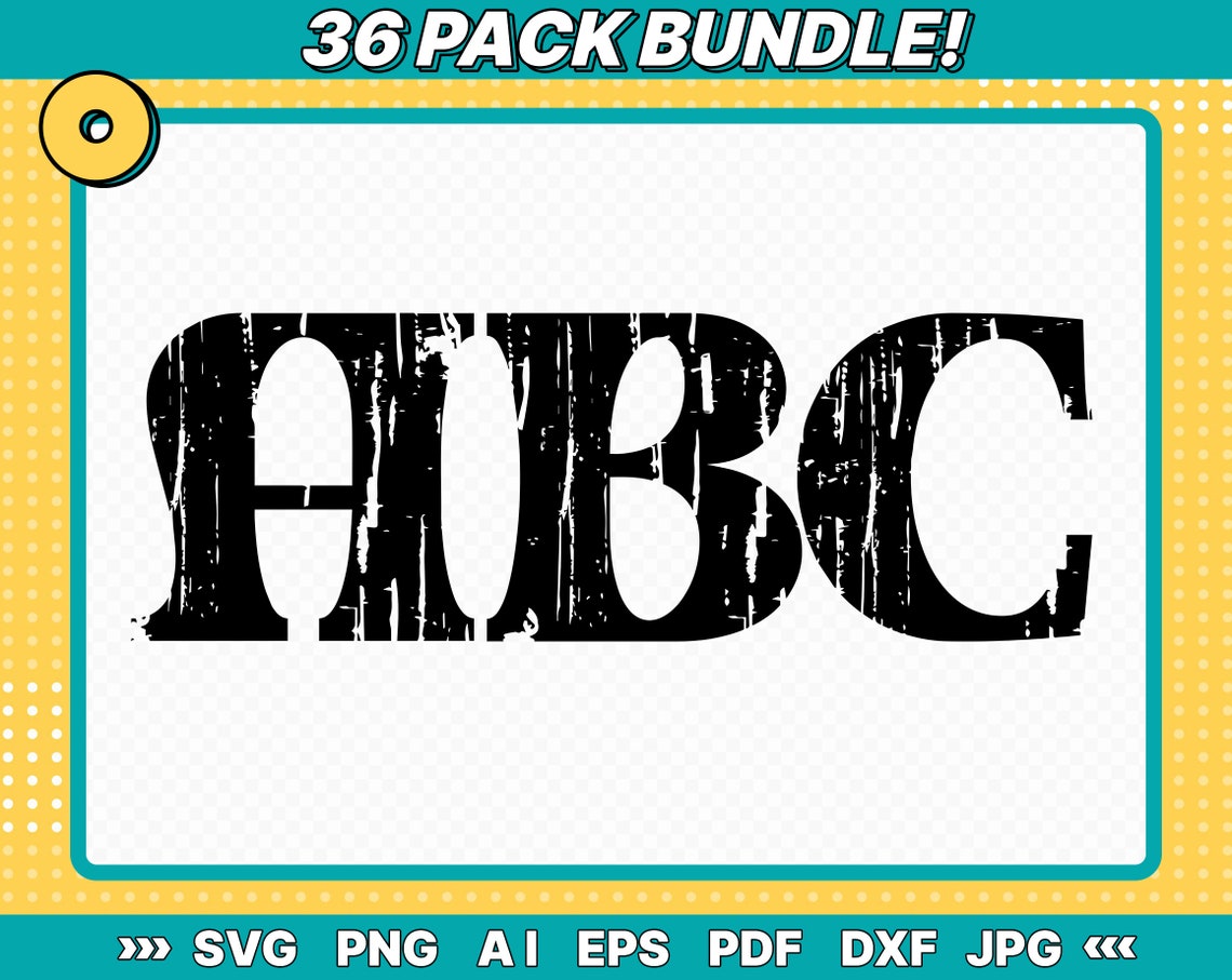 Distressed Font Svg Files Grunge Letters and Numbers - Etsy