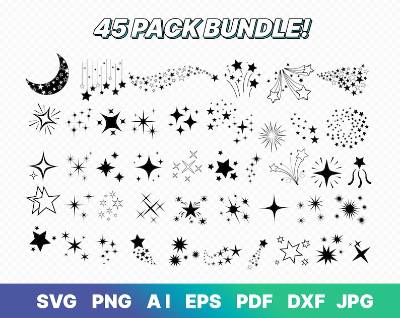 Sparkle, Stars Sparkle Svg Cut Files for Cricut,clip Art, Jpg/png/eps ...