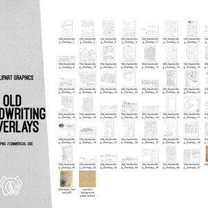 Old Handwriting Overlays, Digital Vintage Handwritten Letters PNG ...