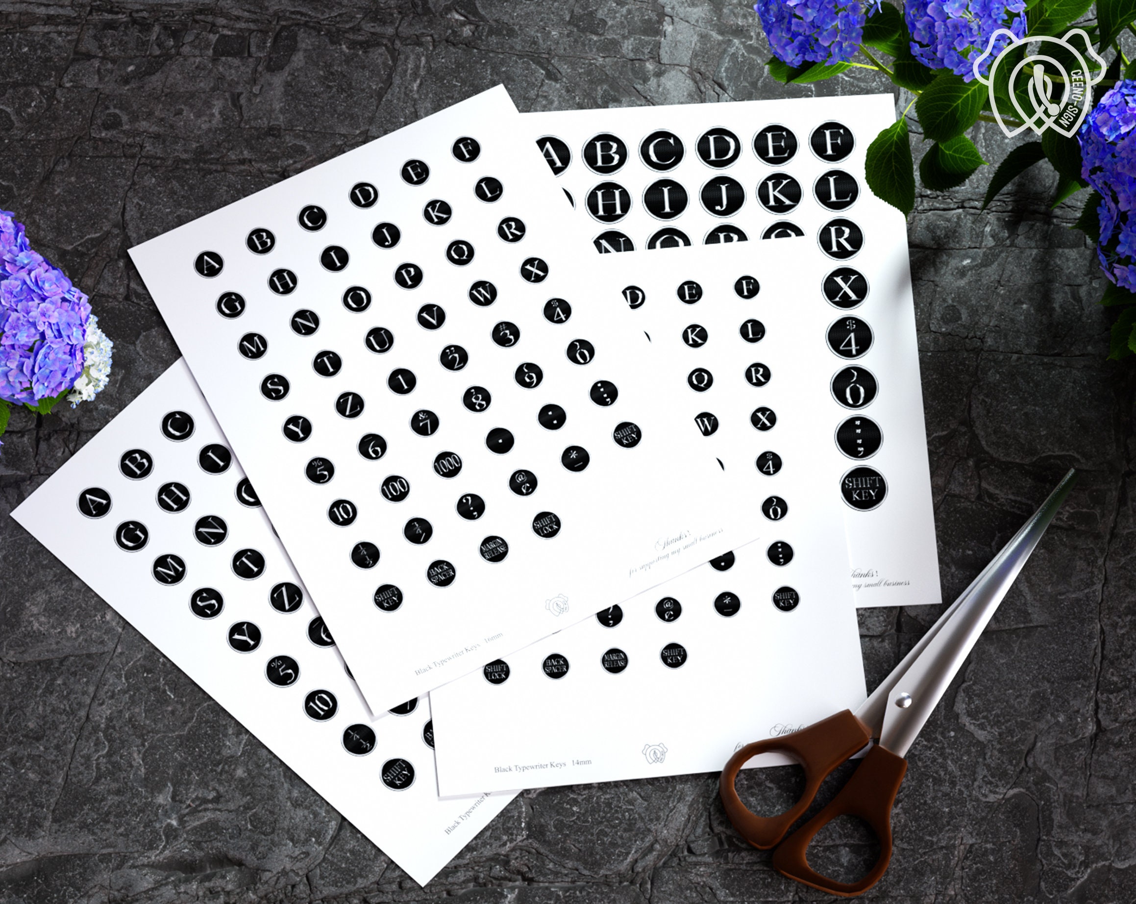 Typewriter Keys Digital Black clip Art Commercial Use 1 - Etsy