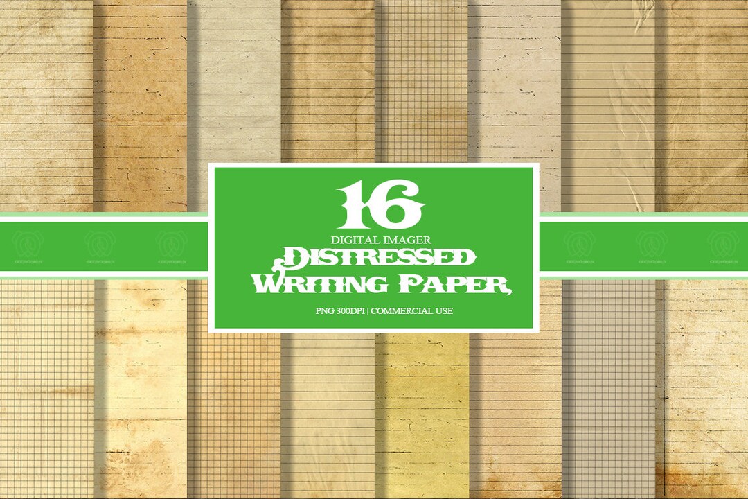 Distressed Writing Paper, Notebook Digital Paper Grunge Junk Journal ...