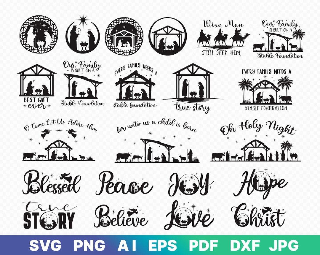 Nativity SVG Bundle,christmas Svg,christmas Decoration,clip Art,vector ...
