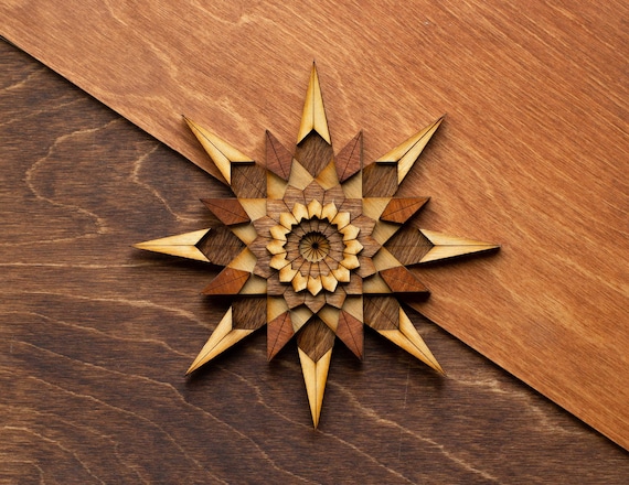 COMPASS ROSE Wooden Art Ornament Wall Decor Magnet Pin Laser - Etsy
