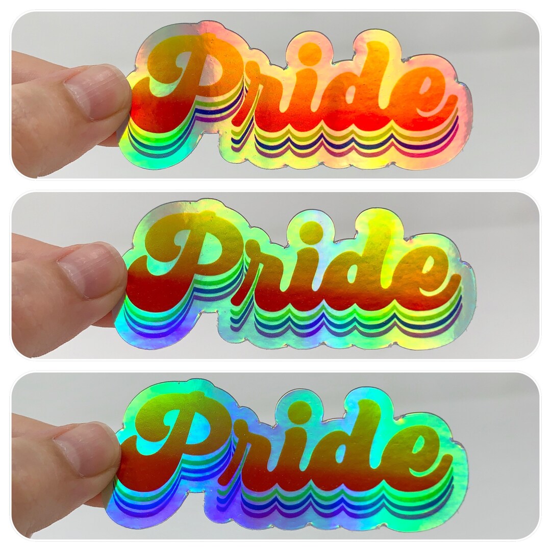 HOLOGRAPHIC Pride Waterproof Sticker Sider Laptop Sticker Pride ...