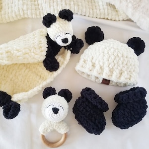 Handmade Baby Panda Gift Set | Baby Shower Gift Set | Panda Gifts for ...