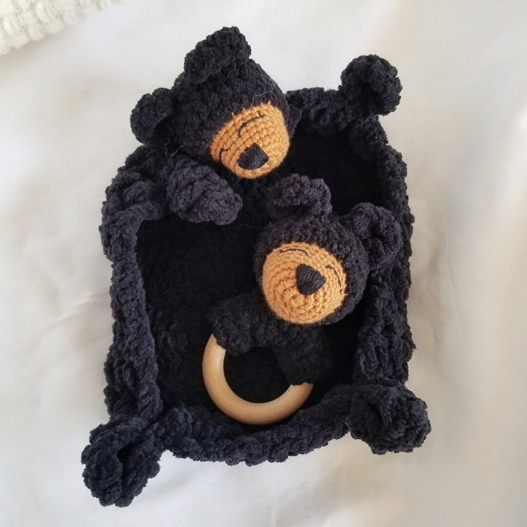Handmade Baby Bear Gift Set Bear Lovey and Rattle Gift Set - Etsy