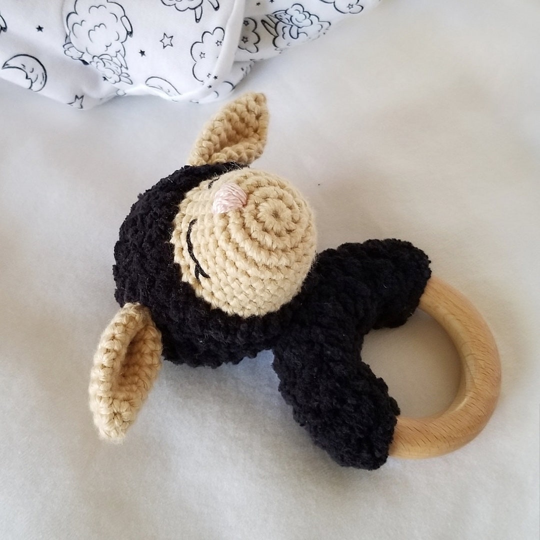 Black Lamb Baby Rattle/| Black Sheep Rattle | Lamb Toy | Newborn Rattle ...