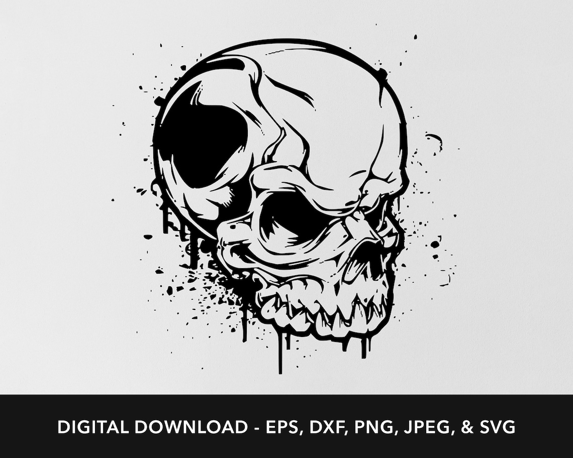 Totenkopf Svg Totenkopf Clipart Cut Files Silhouette - Etsy Schweiz