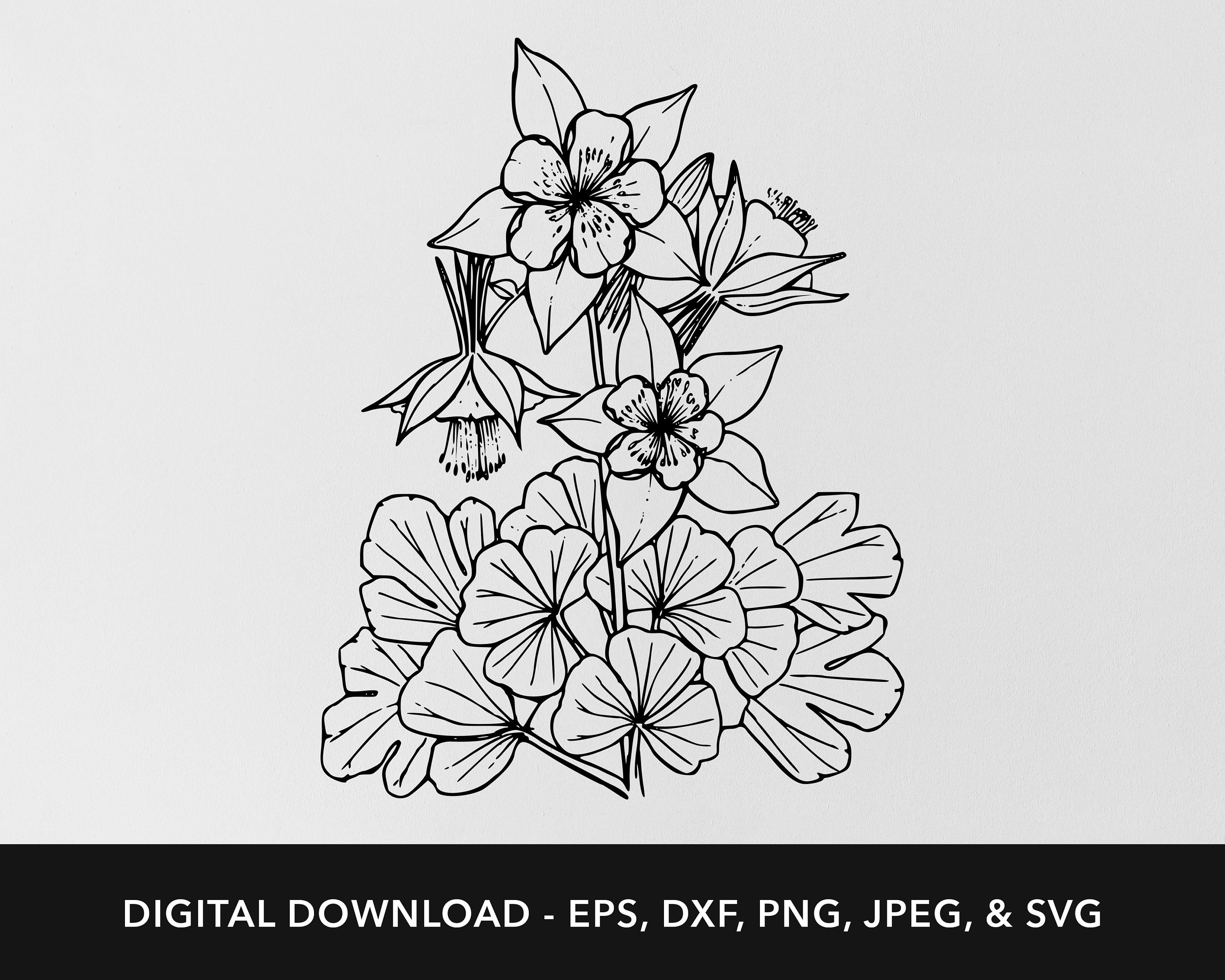 Columbine Flower SVG Columbine SVG Flower Svg Flower Dxf - Etsy