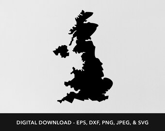 Uk Map Vector - Etsy