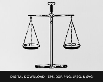 Scales of Justice Stencil - Etsy