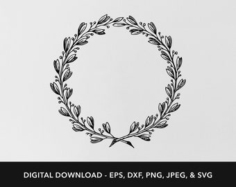 Botanical Leaf Frame Svg - Etsy