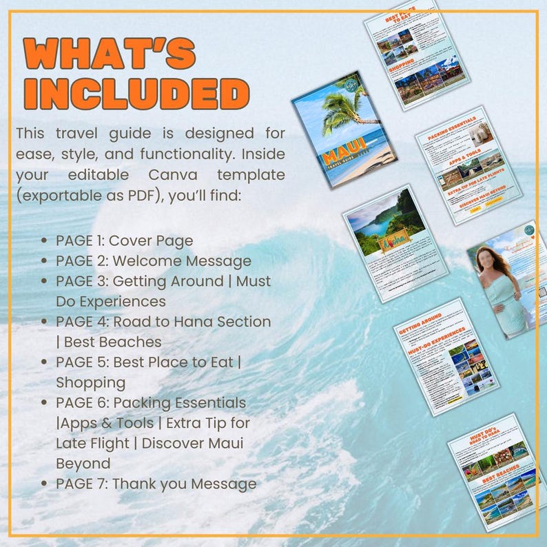 Maui Travel Guide | Editable Canva Template | Travel Advisor & Client ...