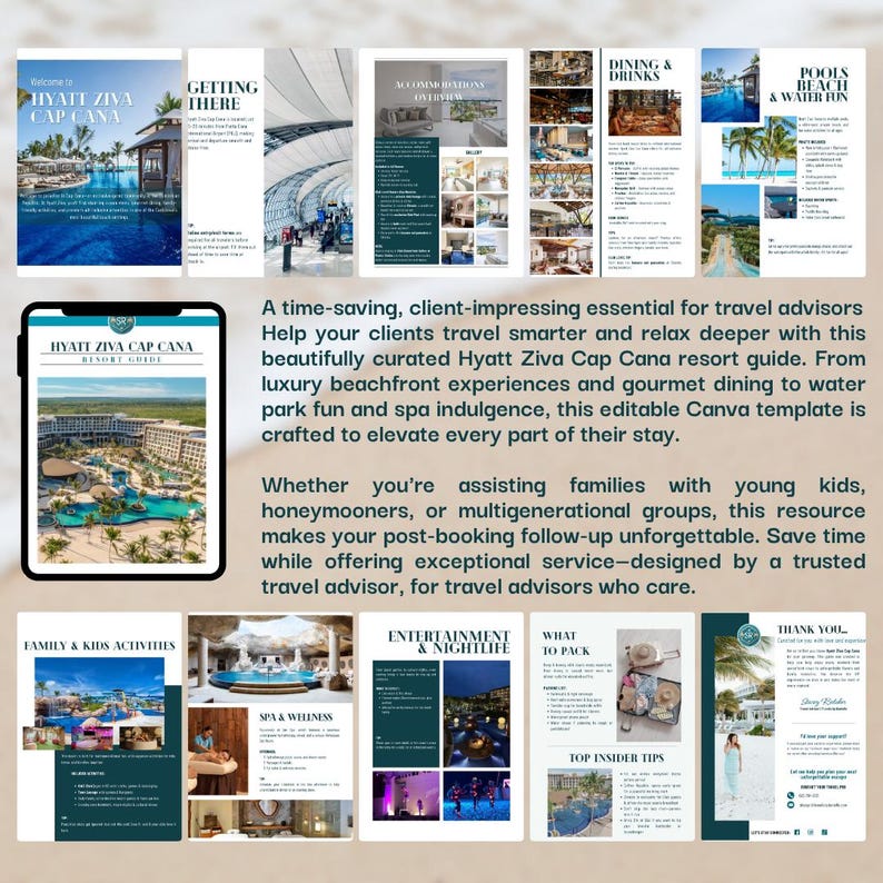 Hyatt Ziva Cap Cana Resort Guide Template - Etsy