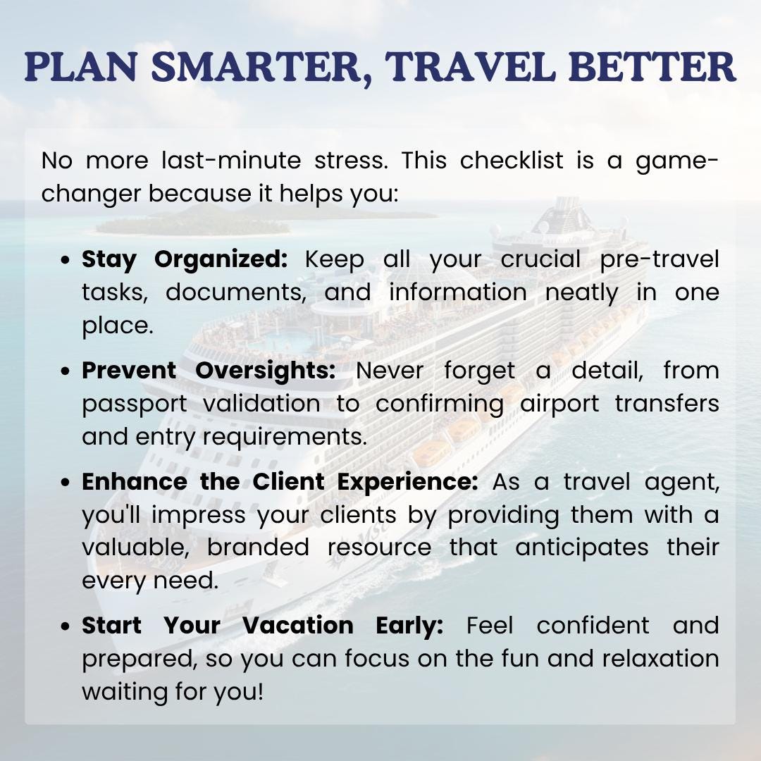 MSC Cruises Pre-travel Checklist | Editable Pre-travel Planner ...