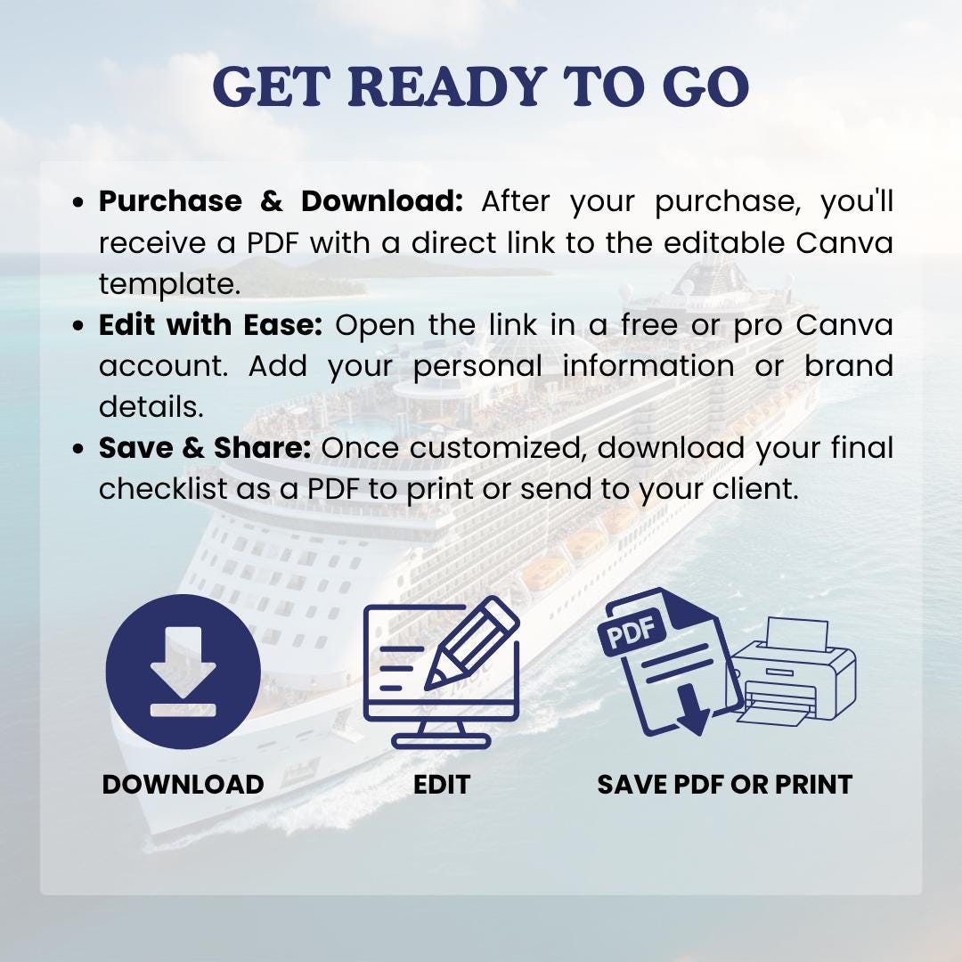 MSC Cruises Pre-travel Checklist | Editable Pre-travel Planner ...